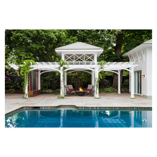 Newton Transitional Pool Landscape - Traditional - Patio - Boston - by ...