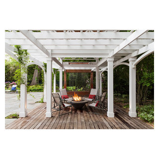 Newton Transitional Pool Landscape - Transitional - Patio - Boston - by ...