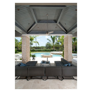 Open Patio with Stone Pillars - Transitional - Patio - Orlando - by ...