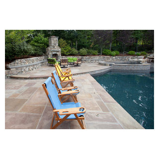 Outdoor Fireplace and Pool - Traditional - Patio - Boston - by ...