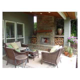 Outdoor Fireplace. Bull Mountain - Traditional - Patio - Portland - by ...