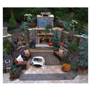 Outdoor Fireplace - Rustic - Patio - DC Metro - by Mary Kirk Menefee ...