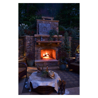 Outdoor Fireplace - Rustic - Patio - DC Metro - by Mary Kirk Menefee ...