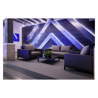 Outdoor Pool and Entertainment Area - Contemporary - Patio - Dallas ...