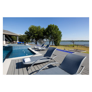 Outdoor Pool and Entertainment Area - Contemporary - Patio - Dallas ...