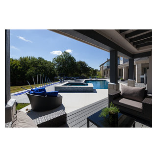 Outdoor Pool and Entertainment Area - Contemporary - Patio - Dallas ...
