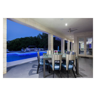 Outdoor Pool and Entertainment Area - Contemporary - Patio - Dallas ...