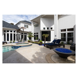 Outdoor Pool Area Refresh - Contemporary - Patio - Dallas - by The ...