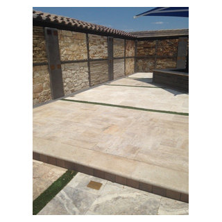 Outdoor Showroom Travertine Paver Display - Traditional - Patio ...