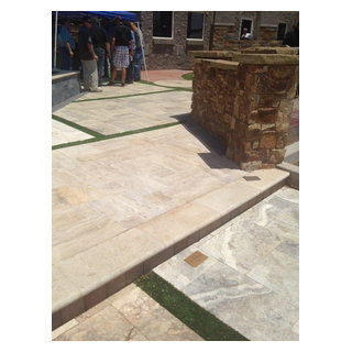Outdoor Showroom Travertine Paver Display - Traditional - Patio ...
