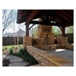 Overhead Structure/Grilling Station/Fireplace - Traditional - Patio ...