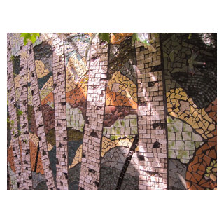 Patio Birch Trees Mosaic - Contemporary - Patio - Toronto - by Yaya ...