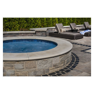 Patio with Raised Stone Spa - Patio - Chicago - by Platinum Poolcare ...
