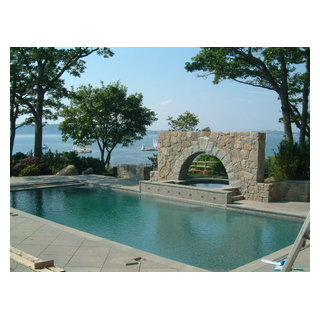 Pool with granite arch - Traditional - Pool - Manchester - by Kalmia ...
