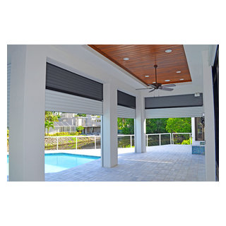 Private Residence - Built-in Titan Screen stacked with Nautilus ...