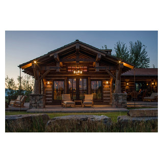 Rocky Mountain Homes- Mountain Timberframe - Rustico - Patio - Altro ...