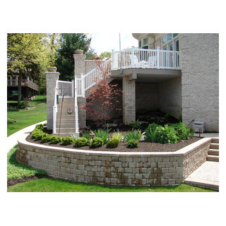 Roman Pisa Retaining Wall - Transitional - Patio - Cleveland - by Land ...