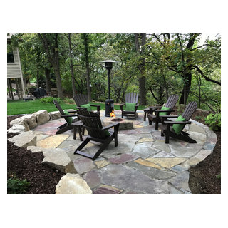 Rustic Backyard Fire Pit & Patio - Rustic - Patio - Minneapolis - by Stone Arch Landscapes | Houzz