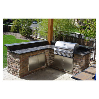 Rustic Outdoor Concrete Countertop Kitchen - Rustic - Patio - Denver ...
