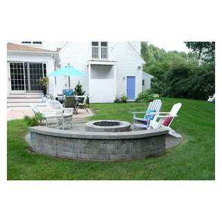 Simple Prefab Fire Pit & Bluestone Patio - Hingham - Contemporary ...