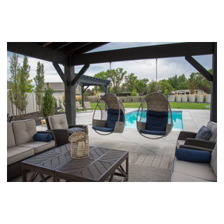 Sloped Shed Roof 2-Tone Pavilion Kit w/Integrated Power Post - Patio ...