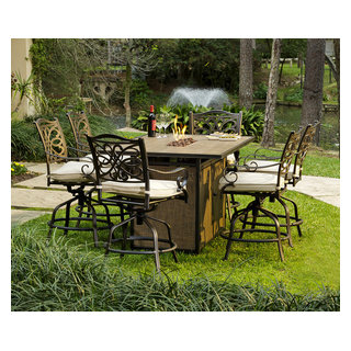 Sonora Outdoor Counter Height Dining Table with Fire Pit - Traditional ...