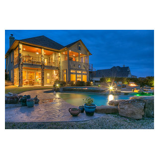 St Anne's Court Lake Conroe Design Build - Rustic - Patio - Houston ...