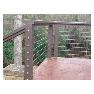 Stainless Steel Wire Railing on Welded Steel Posts - Patio - Austin ...