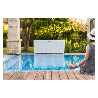 Sumatra 135 Gallon Deck Box by Keter, White - Country - Pools & Hot ...