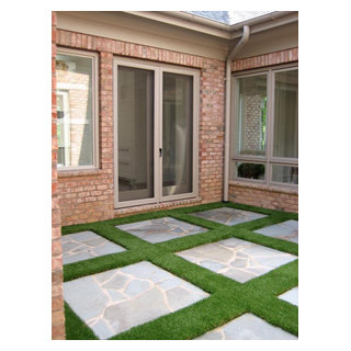 Synthetic Grass and Grotto Hardscapes - French Country - Patio - Other ...