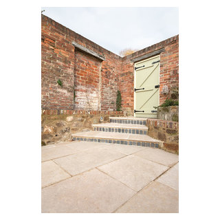 The Navy Kitchen: Dijon Tumbled Limestone Tiles - Farmhouse - Patio ...