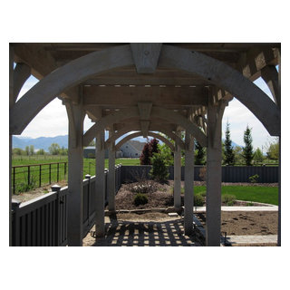 Timber Frame Trellis Garden Arbor Installed For Garden - Modern - Patio ...