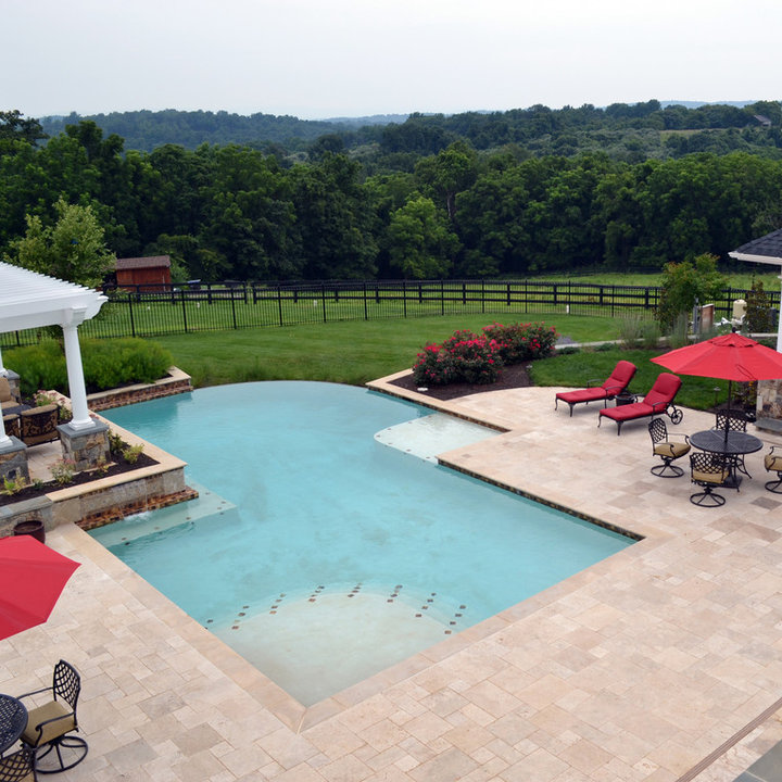 Travertine Pool Deck - Photos & Ideas | Houzz