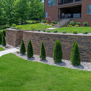 Two Tier Retaining Wall - Photos & Ideas | Houzz