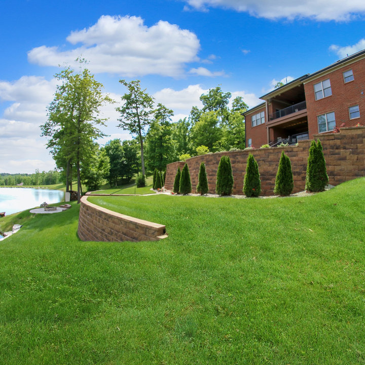 Two Tier Retaining Wall - Photos & Ideas | Houzz
