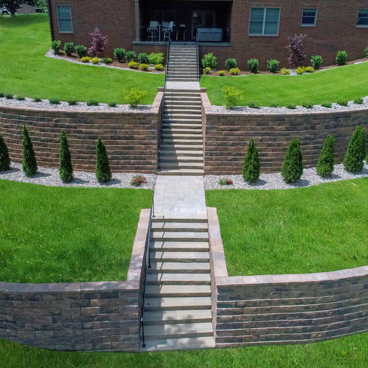 Two Tier Retaining Wall - Photos & Ideas | Houzz