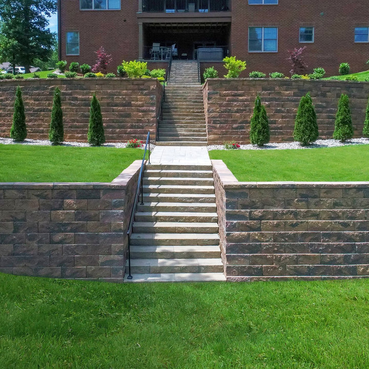 Two Tier Retaining Wall - Photos & Ideas | Houzz
