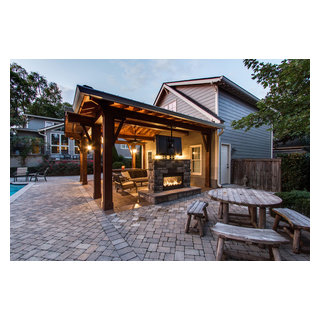 Vanderbilt / West End Covered Patio / Pool House - Rustic - Patio ...