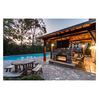 Vanderbilt / West End Covered Patio / Pool House - Rustic - Patio ...