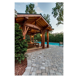 Vanderbilt / West End Covered Patio / Pool House - Rustic - Patio ...