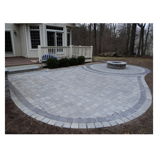 West Hartford Patio, Outdoor Kitchen and Fire Pit - Contemporary ...