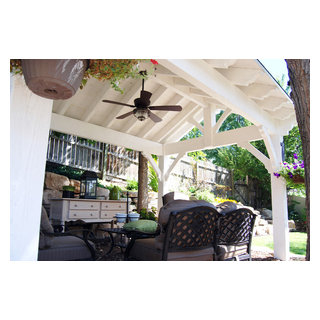 White 12' x 14' Timber Frame Pavilion - Victorian - Patio - Salt Lake ...
