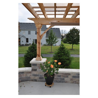 Yorkville - Pergola with Seat Wall & Driveway Borders - Traditional ...
