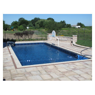 16 x 36 Rectangle with Automatic Pool Cover - Traditional - Pool ...