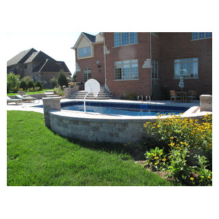 16 x 36 Rectangle with Automatic Pool Cover - Traditional - Pool ...