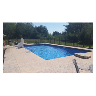 18'x36' Rectangle Vinyl Pool w/ Marquis Hot Tub - Traditional - Pool ...
