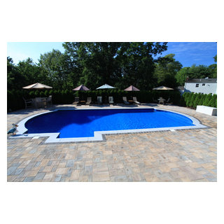 20x40 Rectangle with Roman Ends and Swimout Bench - Pool - New York ...