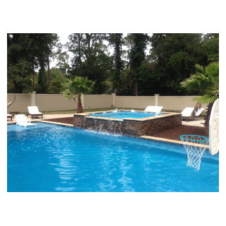 25 X 45 GUNITE POOL W SPILL OVER SPA - Traditional - Pool - Other - by ...