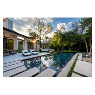 3 Oaks Modern Infinity Edge Pool & Spa - Contemporain - Piscine ...