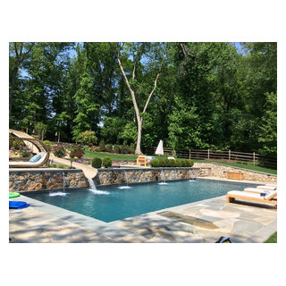 50 Foot Custom Waterslide - Westport - Pool - New York - by Swimm Pools ...